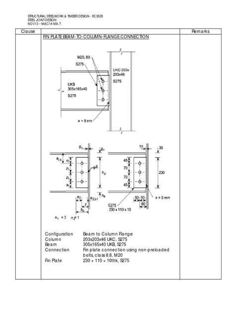 Steel Joint Design Fin Plate Pdf Screw Structural Engineering
