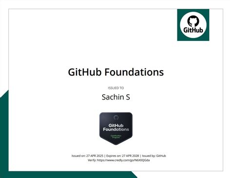 Github Certification Learningjourney Githubfoundations Careergrowth Sachin S