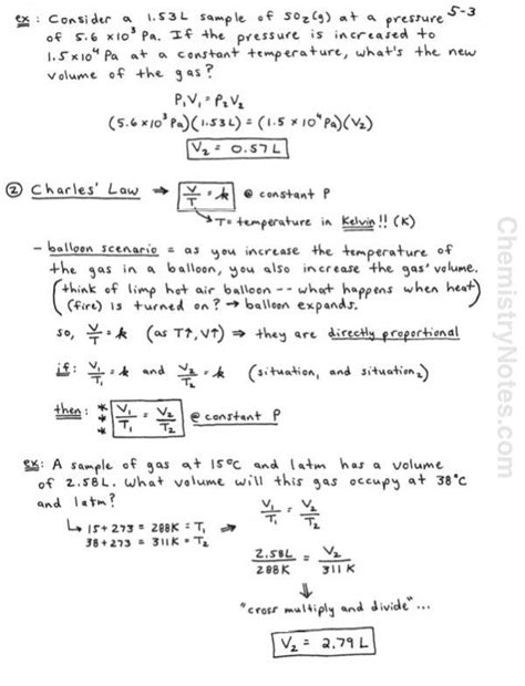 Charles Law Problems Worksheet Printable Word Searches