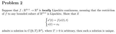 Solved Suppose That Frd1→rd Is Locally Lipschitz