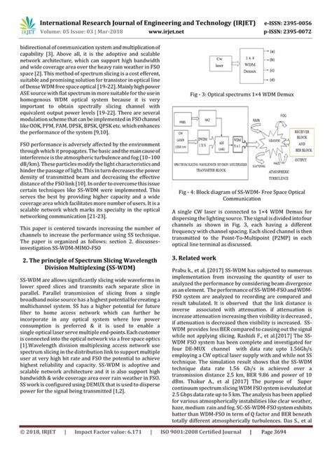 Irjet Design And Performance Analysis Of Mimo Fso Communication System