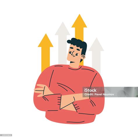 주식에 투자 와 남자 캐릭터 와 화살표 위로 거래 이익 벡터 일러스트 일러스트레이션에 대한 스톡 벡터 아트 및 기타 이미지