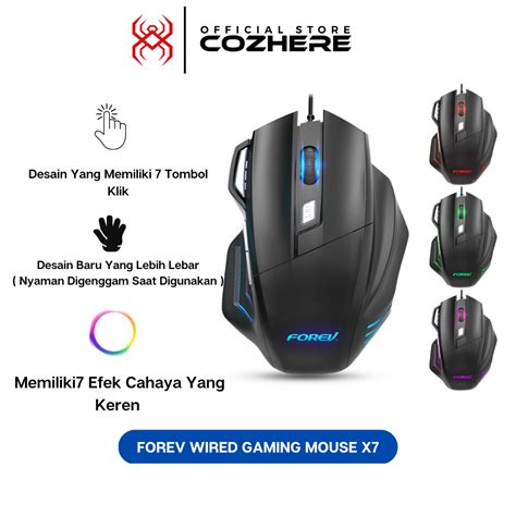 Mouse Gaming Rgb Mouse Wired Gaming Forev Fv X7 7 Buttons Led Lazada Indonesia