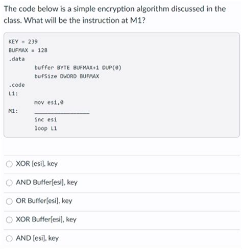 Solved The Code Below Is A Simple Encryption Algorithm