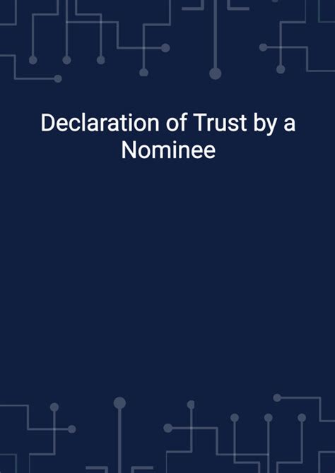 Declaration Of Trust By A Nominee Template In Word Doc Shares Docpro