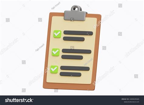 3d Paper Clipboard Checklist Brown Clipboard Stock Illustration 2269229165 Shutterstock