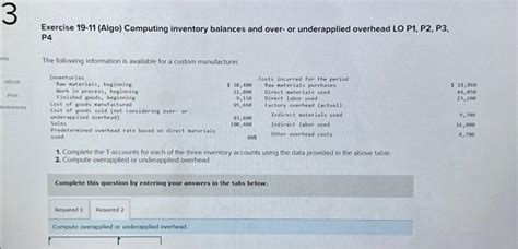 Solved Exercise Algo Computing Inventory Balances Chegg