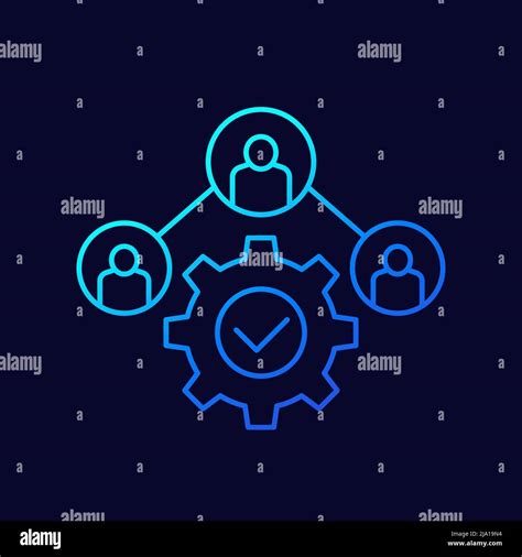 CRM Icon With People Linear Design Stock Vector Image Art Alamy