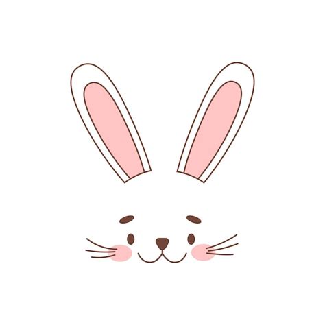 Premium Vector Easter Concept Easter Bunny Face