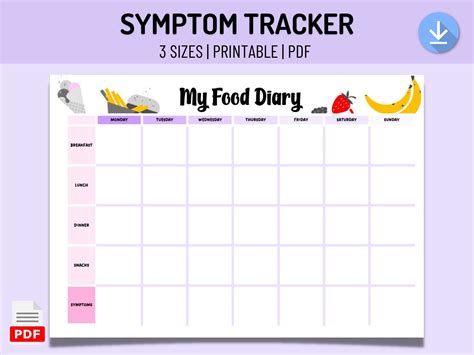Food Journal For Tracking Symptoms To Intolerances And Allergies
