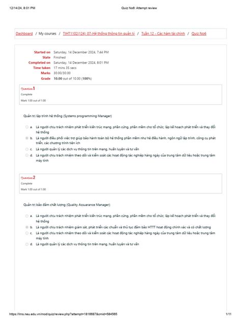 Quiz No6 Attempt Review Pdf