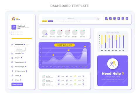 Premium Vector Ui Dashboard Elements Design Collection Template