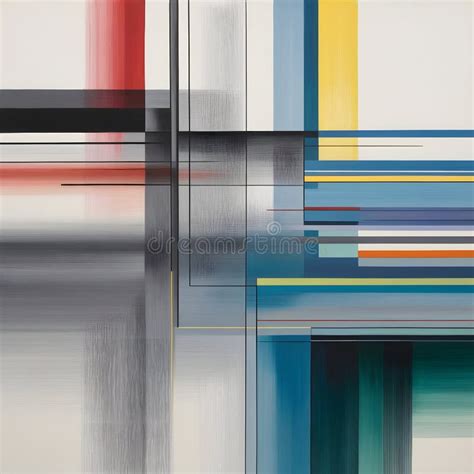Abstract Artwork Featuring Intersecting Geometric Shapes Lines Various