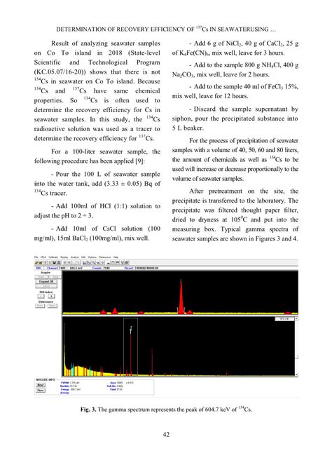 Determination Of Recovery Efficiency Of 137cs In Seawaterusing Co Precipitation Method