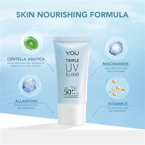 Jual Y O U Sunscreen Gel Triple Uv Elixir Spf 50 Pa 30 Ml Shopee