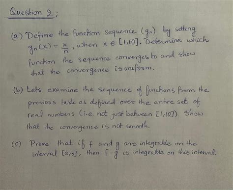 Solved A Define The Function Sequence Gn By Setting Chegg