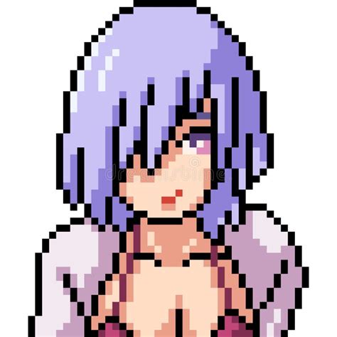 Vector Pixel Art Anime Gil Stock Vector Illustration Of Japanese
