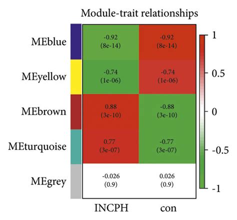 Weighted Gene Coexpression Network Analysis WGCNA A Moduletrait Download Scientific
