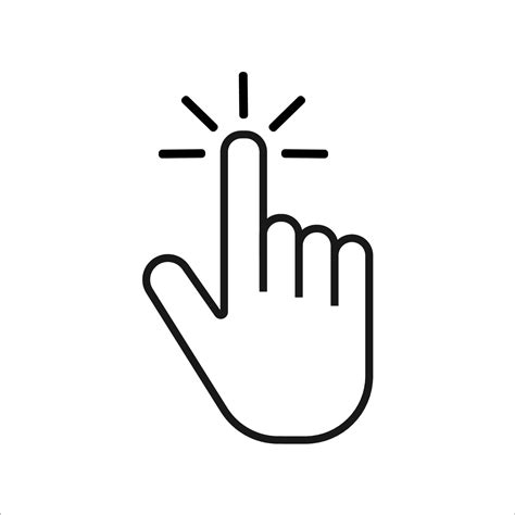 Push Button Hand Icon On White Background Cursor Of Computer Mouse Vector Illustration