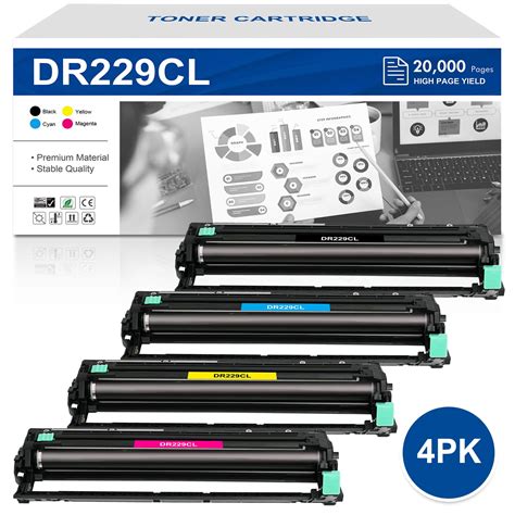 Dr229cl Black Toner 4 Pack Dr229cl Drum Units For Brother Printers