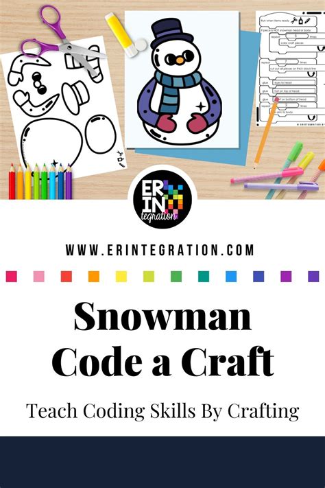 Snowman Craft And Coding Activity One Page Craft Poem And Writing Bulletin Board Teaching