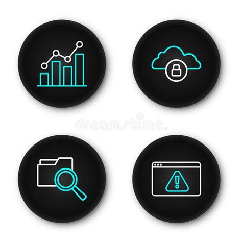 Set Add New Folder Cloud Download And Document Folder With Clock White Square Button Stock