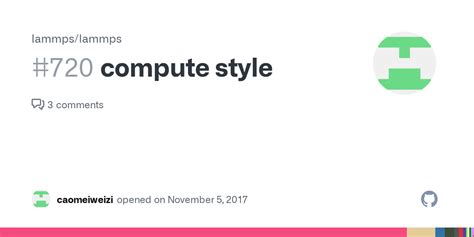Compute Style · Issue 720 · Lammpslammps · Github