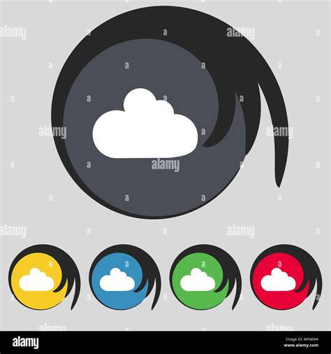 Cloud Sign Icon Data Storage Symbol Set Colourful Buttons Vector Illustration Stock Vector
