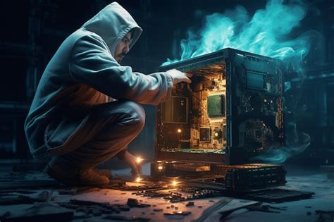 A Technology Enthusiast Dismantling A Computer Generative Ai Premium Ai Generated Image