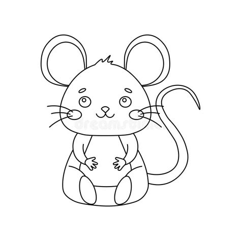 Cartoon Cute Mouse Outline Character Stock Vector Illustration Of