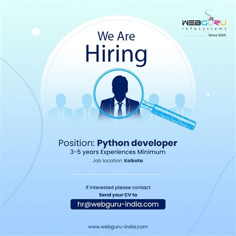Webguru Infosystems Pvt Ltd On Linkedin Pythondeveloper Hiring