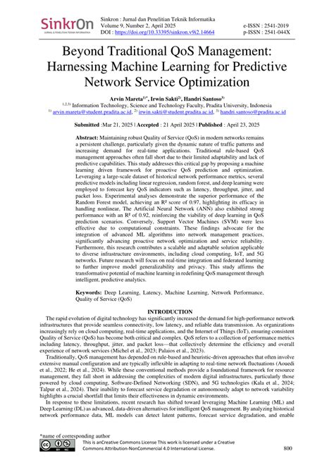 Pdf Beyond Traditional Qos Management Harnessing Machine Learning For Predictive Network