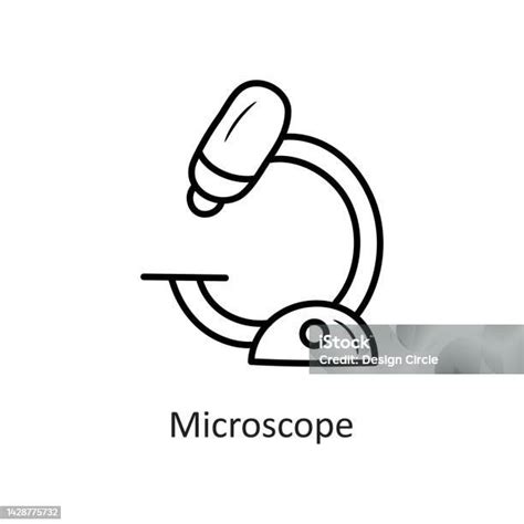 현미경 벡터 개요 아이콘 디자인 그림 흰색 배경 Eps 10 파일의 공백 기호 개념에 대한 스톡 벡터 아트 및 기타 이미지 개념 과학 과학자 Istock