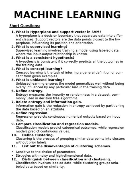 Mlans Pdf Machine Learning Support Vector Machine