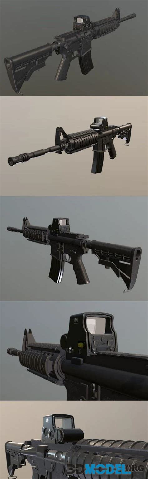 3d Model M4a1 With Eotech Scope Pbr