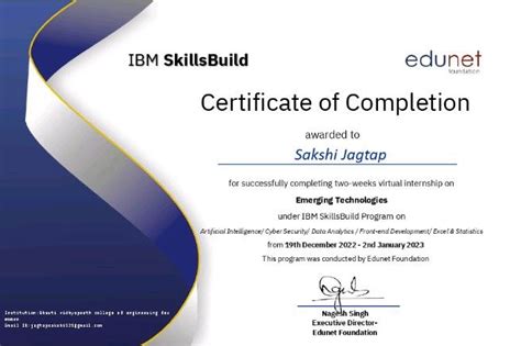 Sakshi Jagtap On Linkedin Opportunity Internship Edunet Ibm Ibmskillbuild Ibm