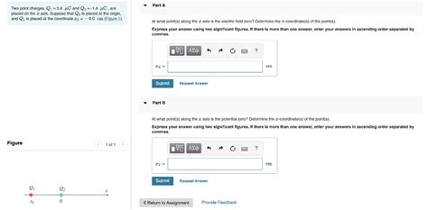 Solved Two Point Charges Q1 34 μc And Q2 14 μc Are