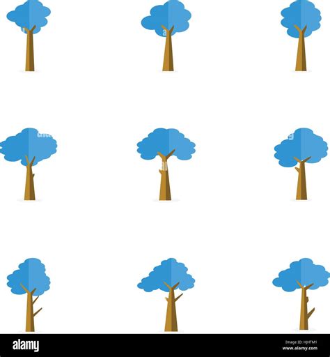 Illustration Of Tree Set Vector Stock Vector Image Art Alamy