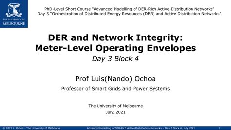 Pdf Block 4 Der And Network Integrity Meter Level Operating Envelopes