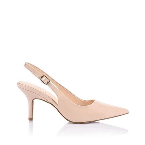 Shayley Slingback Stilettos Nude Patent Pipis Boutique