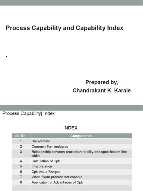 Process Capability And Capability Index Pdf Standard Deviation Statistics