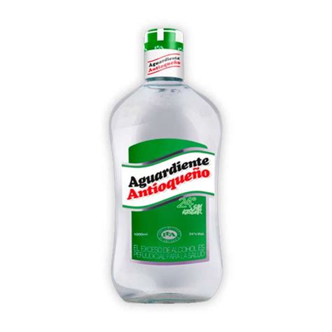 Aguardiente Antioqueño Verde 24° Litro Vidrio X 1000 Ml