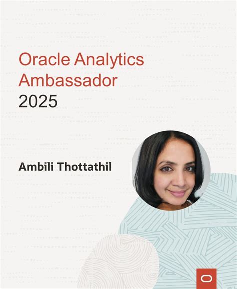 Dataanalytics Oracleace Oracleanalyticsambassador… Ambili T 171 Comments