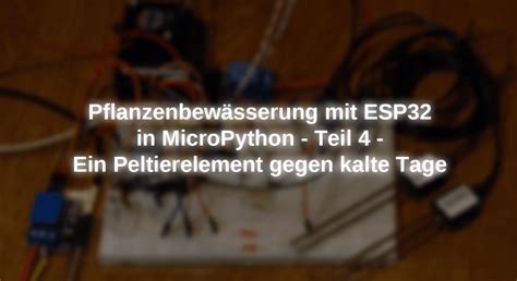 Pflanzenbewässerung Mit Esp32 In Micropython Teil 4 Ein Peltierele