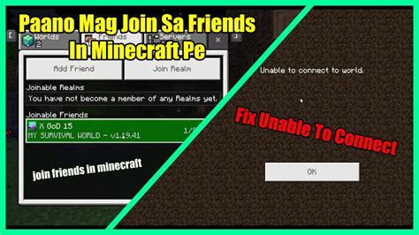 Paano Mag Connect Sa Minecraft Pe Fix Unable To Connect World Youtube