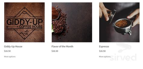 Menu For Giddy Up Coffee House In Washington Nc Sirved