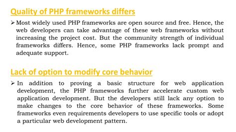 Ppt Advantages And Disadvantages Of Php Frameworks Powerpoint Presentation Id7886974