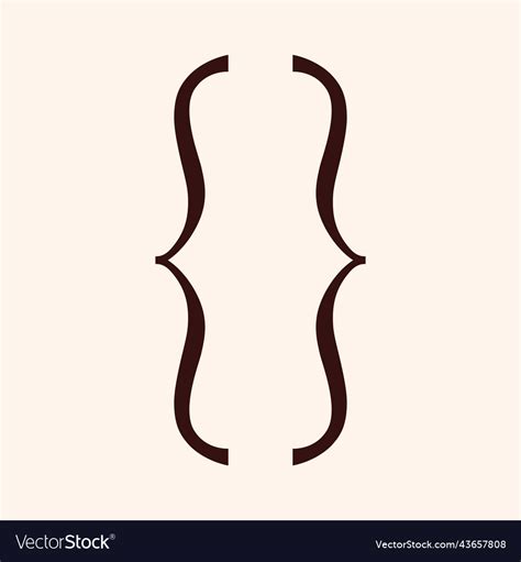 Curly Braces Symbols Pair Double Brackets Vector Image