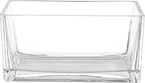 Myt Decorative Rectangular Clear Small Glass Vase Tabletop Planter