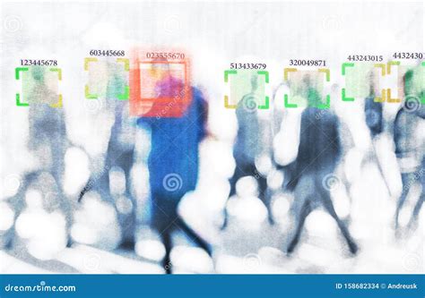 Face Recognition Technology Concept Of Big Data Stock Illustration